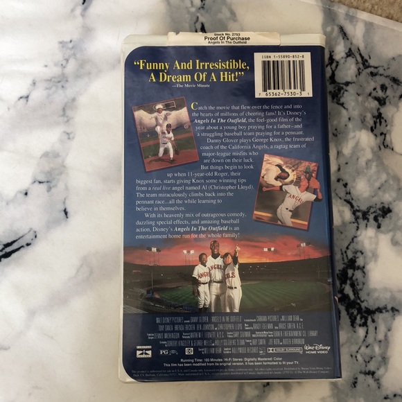 Disney | Media | Walt Disneys Angels In The Outfield Vhs Danny Glover ...